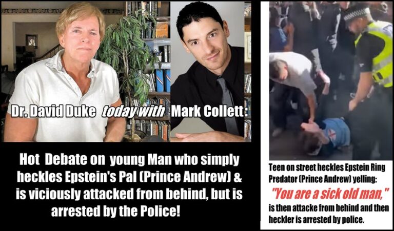 Dr Duke and Mark Collett Debate on young Man who simply heckles Epstein ...